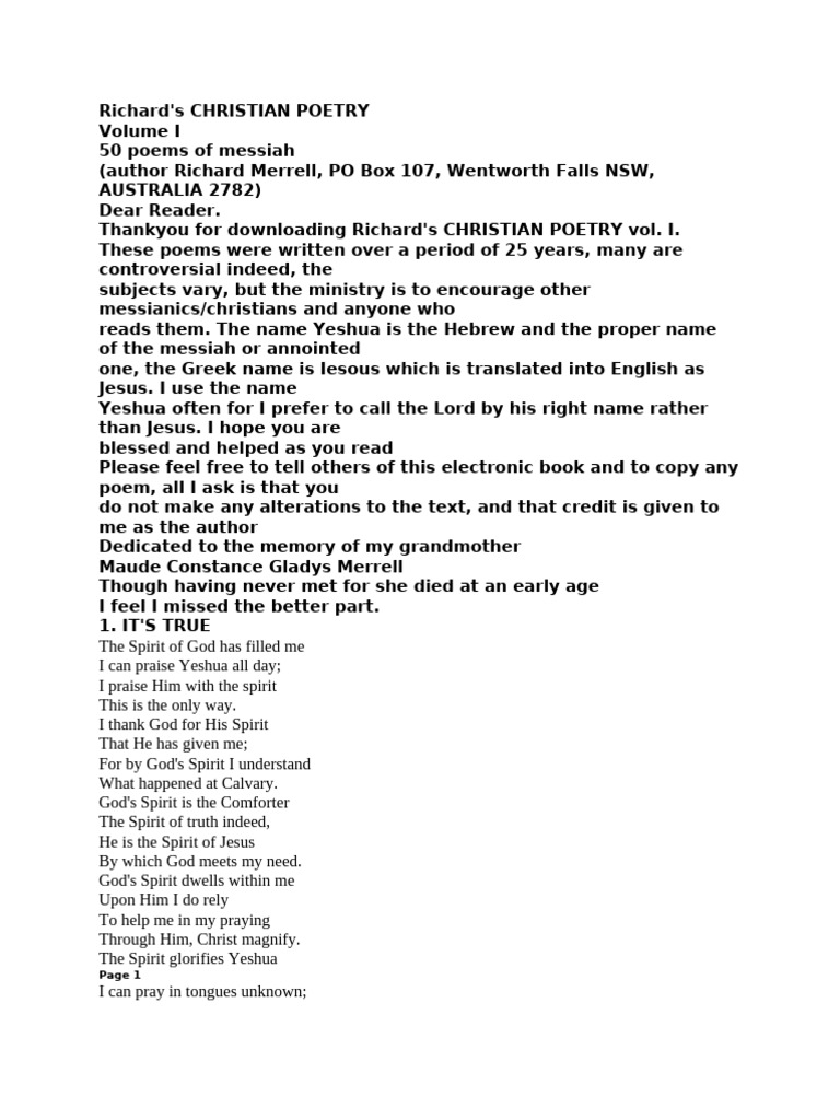 Emmanuel Poetry | PDF | Jesus | Glory (Religion)