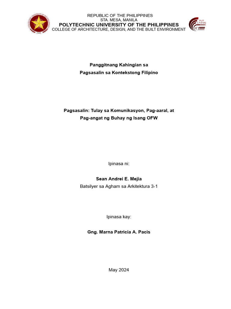 Mejia, Sean Andrei E. Bsarchi 3-1 - Midterm | PDF