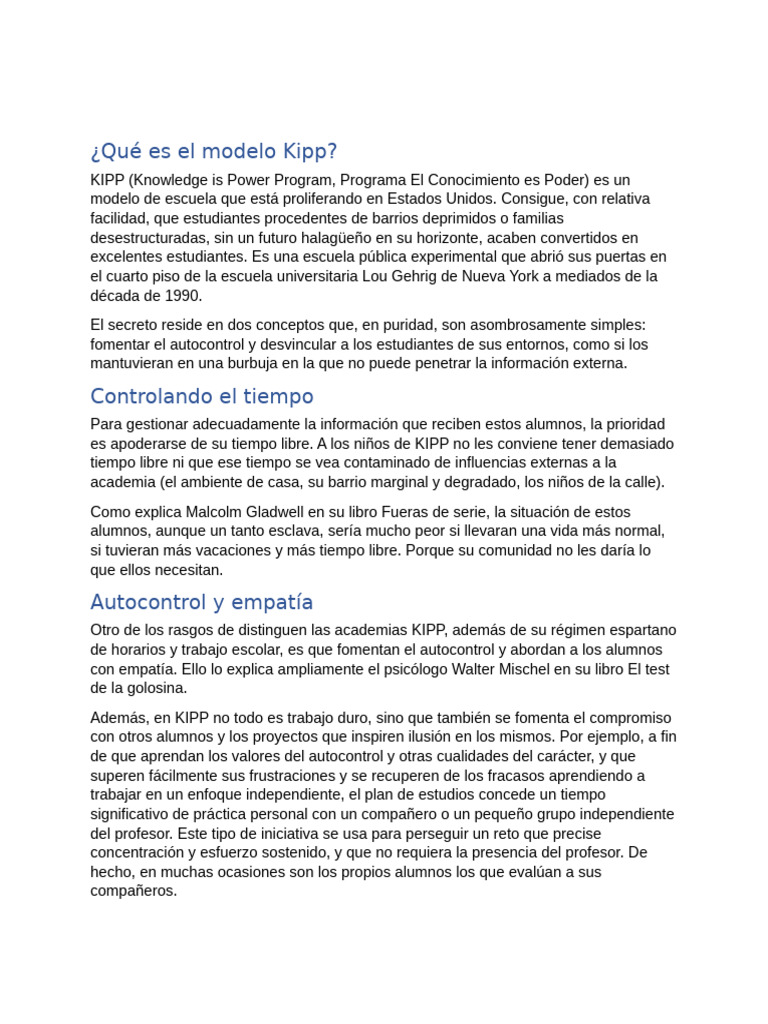 4filosofia Modelo Kipp | PDF