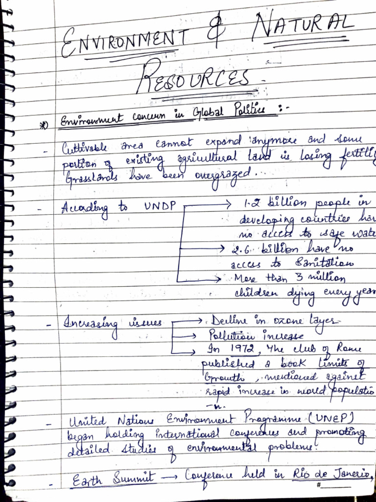 Environment and Natural Resources (Notes) | PDF
