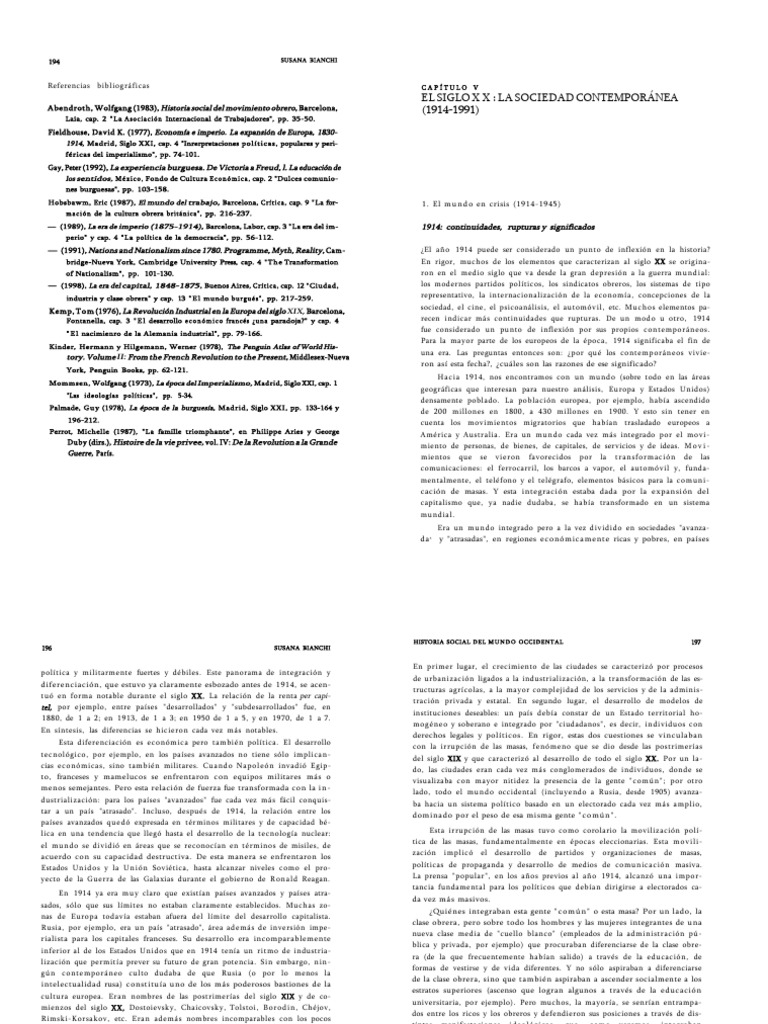 CAP 5 (Tami) Bianchi Susana Historial Social Del Mundo Occidental - 1 | PDF