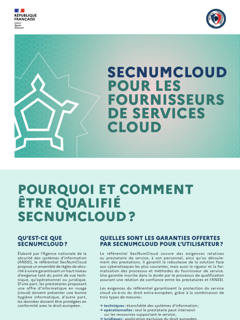SecNumCloud Fournisseurs Service Cloud | PDF