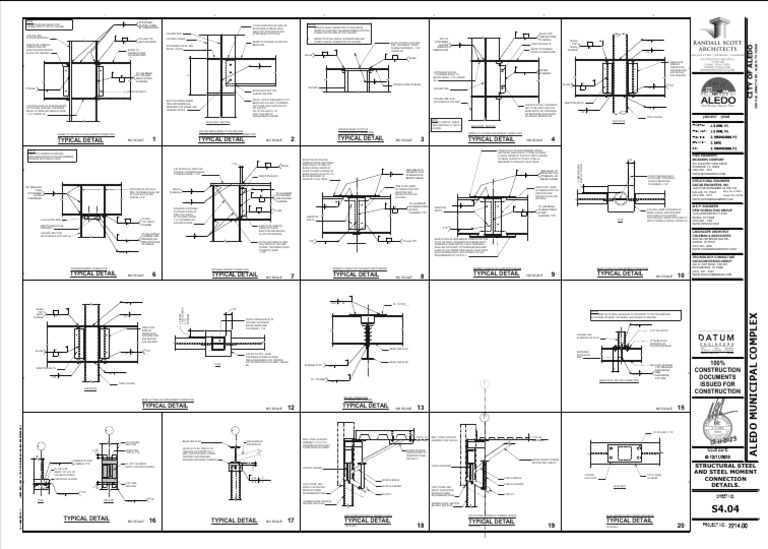 S4.04 - Structural Steel and Steel Moment Connection Details - MMMM | PDF