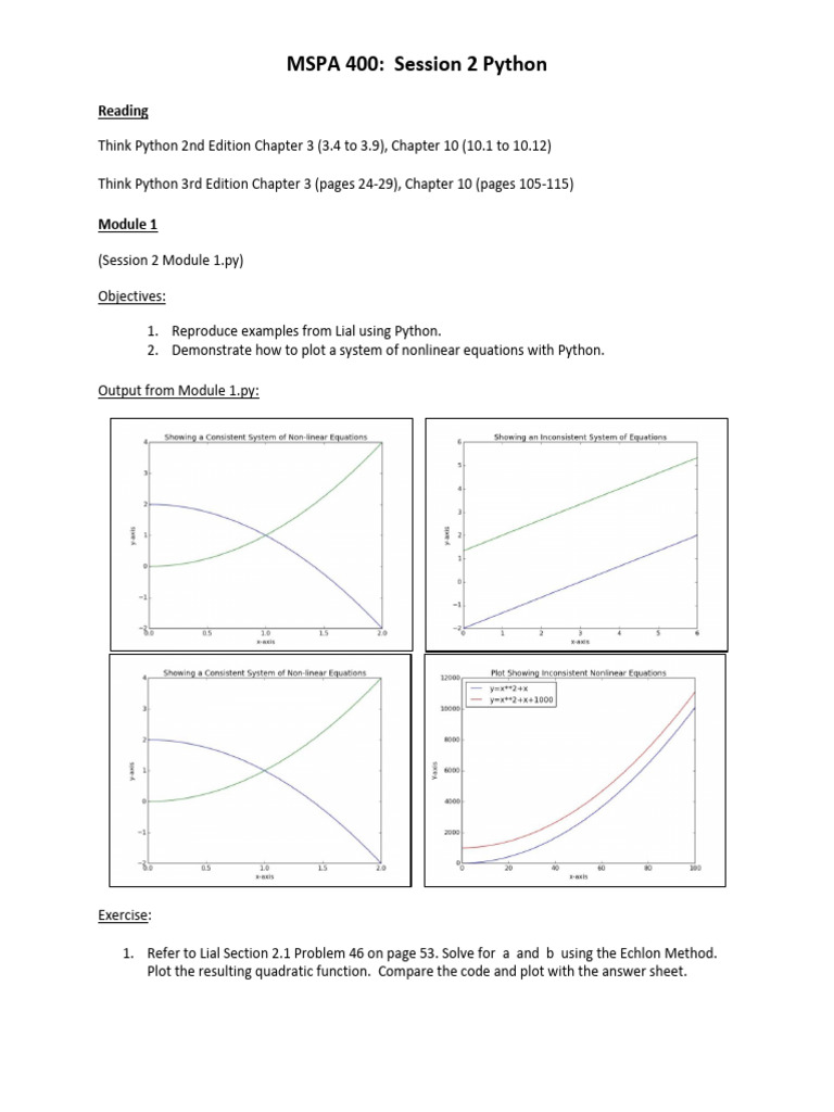 MSPA 400 Session 2 Python | PDF
