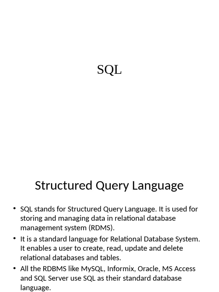 Unit 2.3 - SQL and PL-SQL | PDF