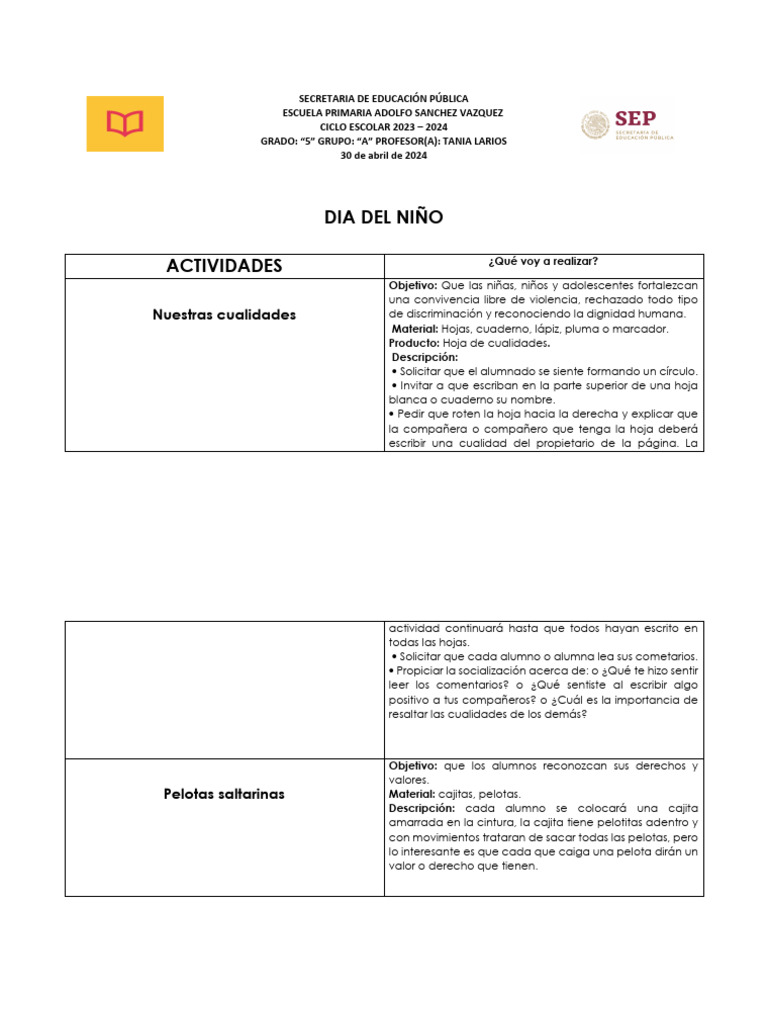 Dia Del Niño | PDF