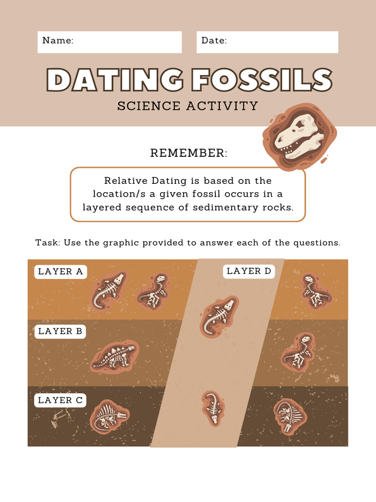 Dating Fossils Geology Activity in ENGLISH | PDF