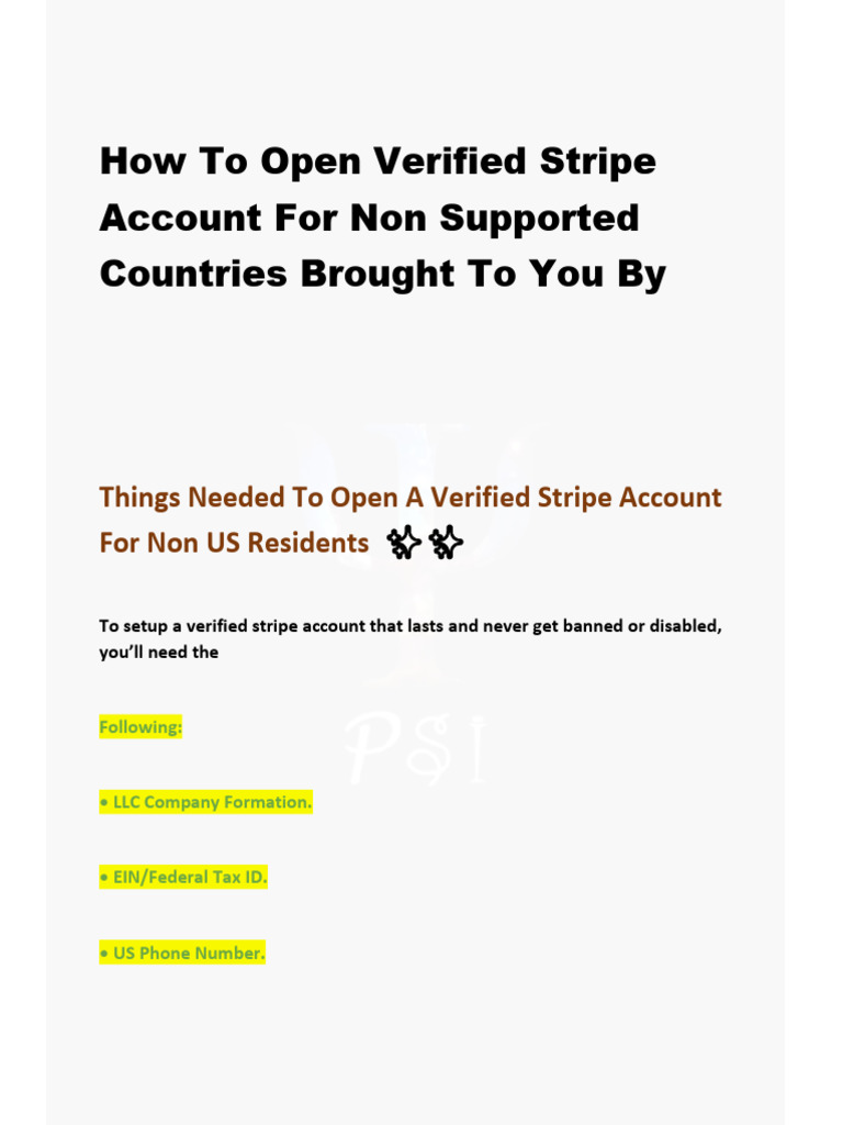 Stripe Verified Account | PDF