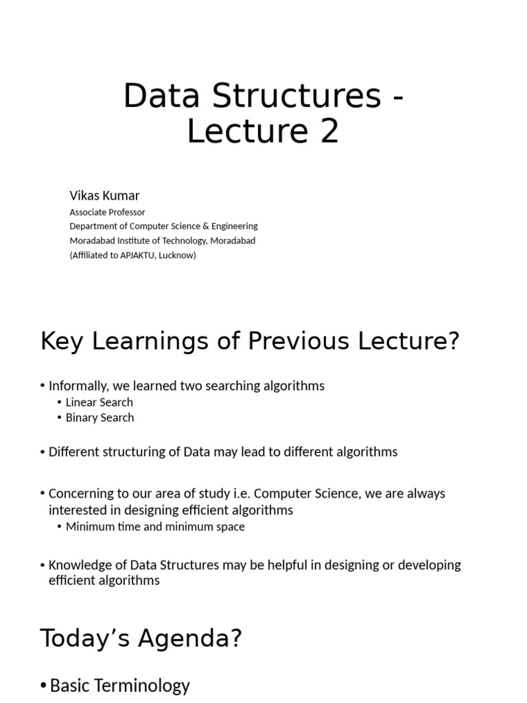Data Structures - : Vikas Kumar | PDF