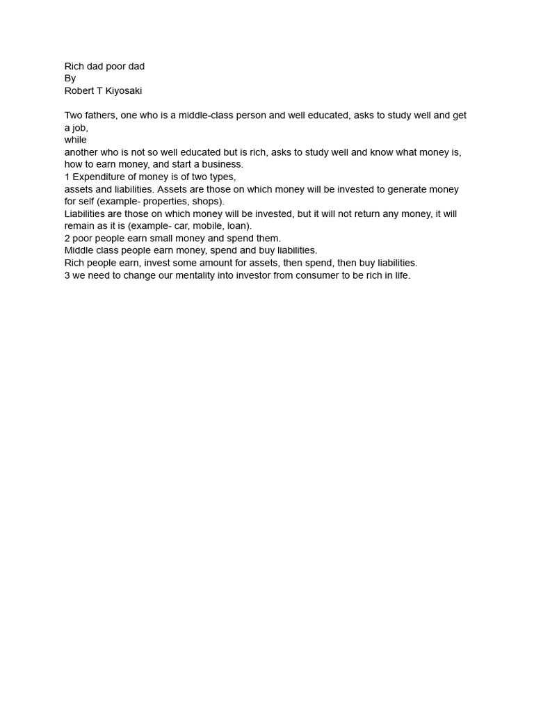 Rich Dad Poor Dad | PDF