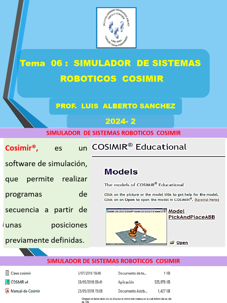 06 Sist Roboticos IndustriLES Simulador COSIMIR | PDF