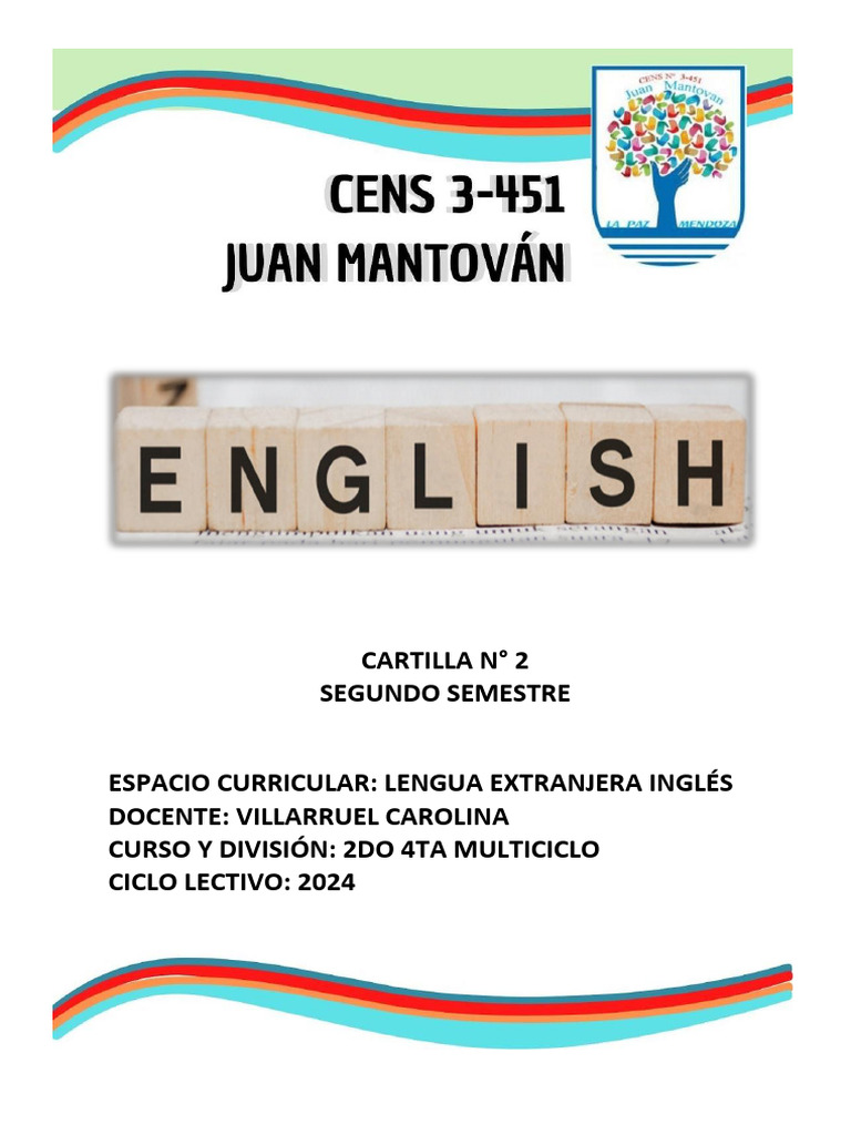 CARTILLA 2 - 2do Sem INGLÉS 2DO MULTICICLO | PDF