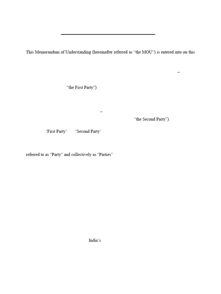 Memorandum of Understanding | PDF