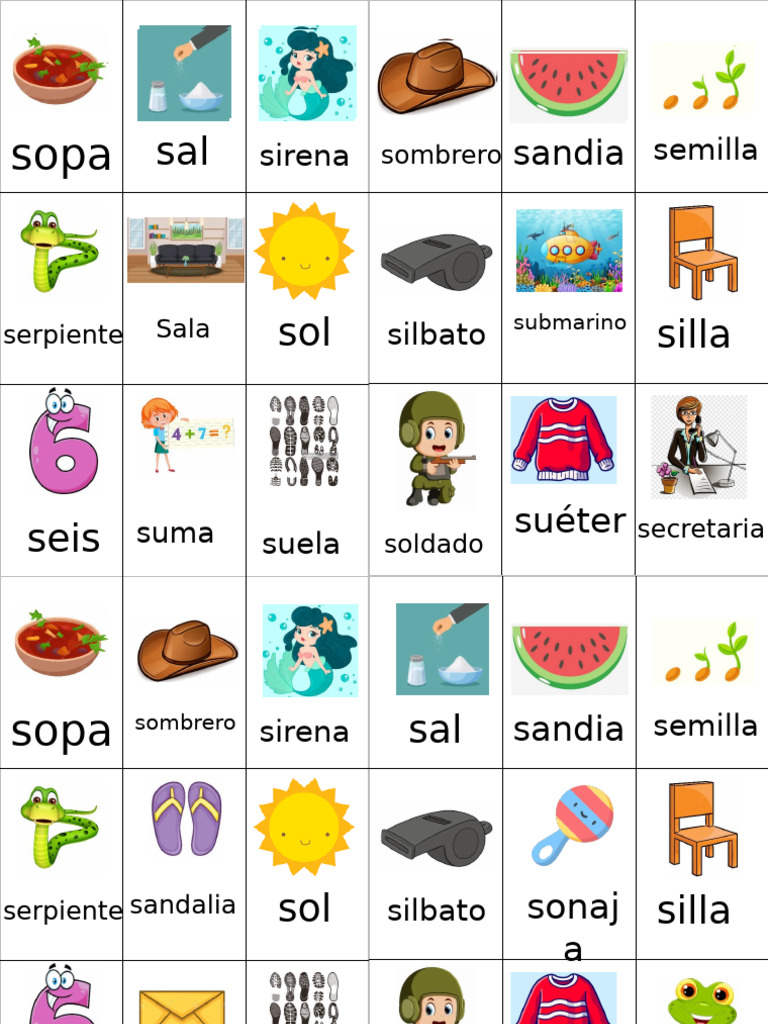Loteria Letra S | PDF