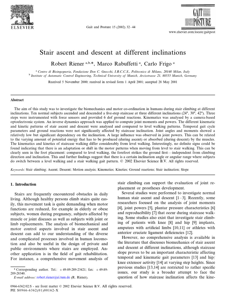 Knee Datas in Stair Ascent and Descent | PDF