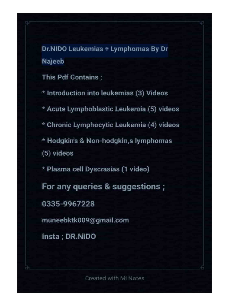 DR - NIDO Leukemia+Lymphomas by DR - Najeeb Image To PDF 20230730 15.02.19 | PDF