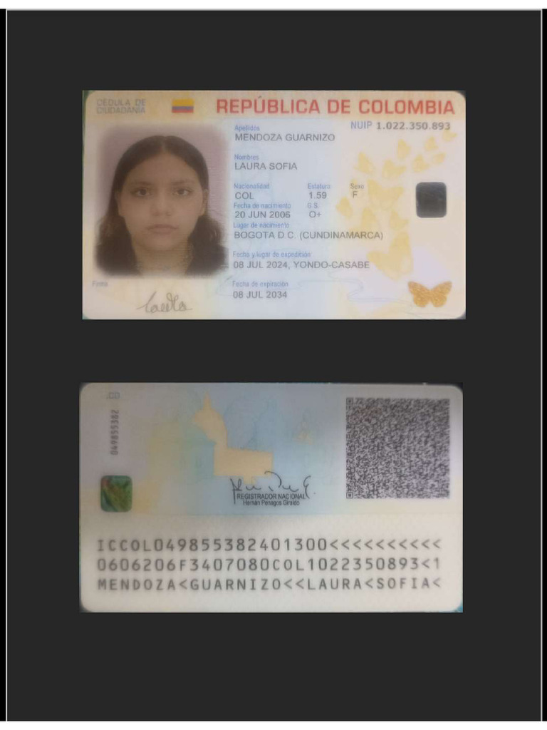 Cédula Laura Sofia | PDF