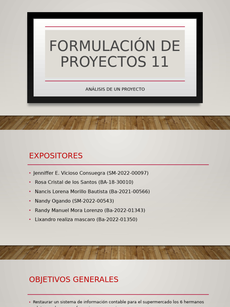 analisis de formulacion de proyectos 11 | PDF