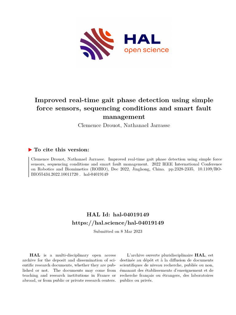Improved Real-Time Gait Phase Detection Using Simple | PDF
