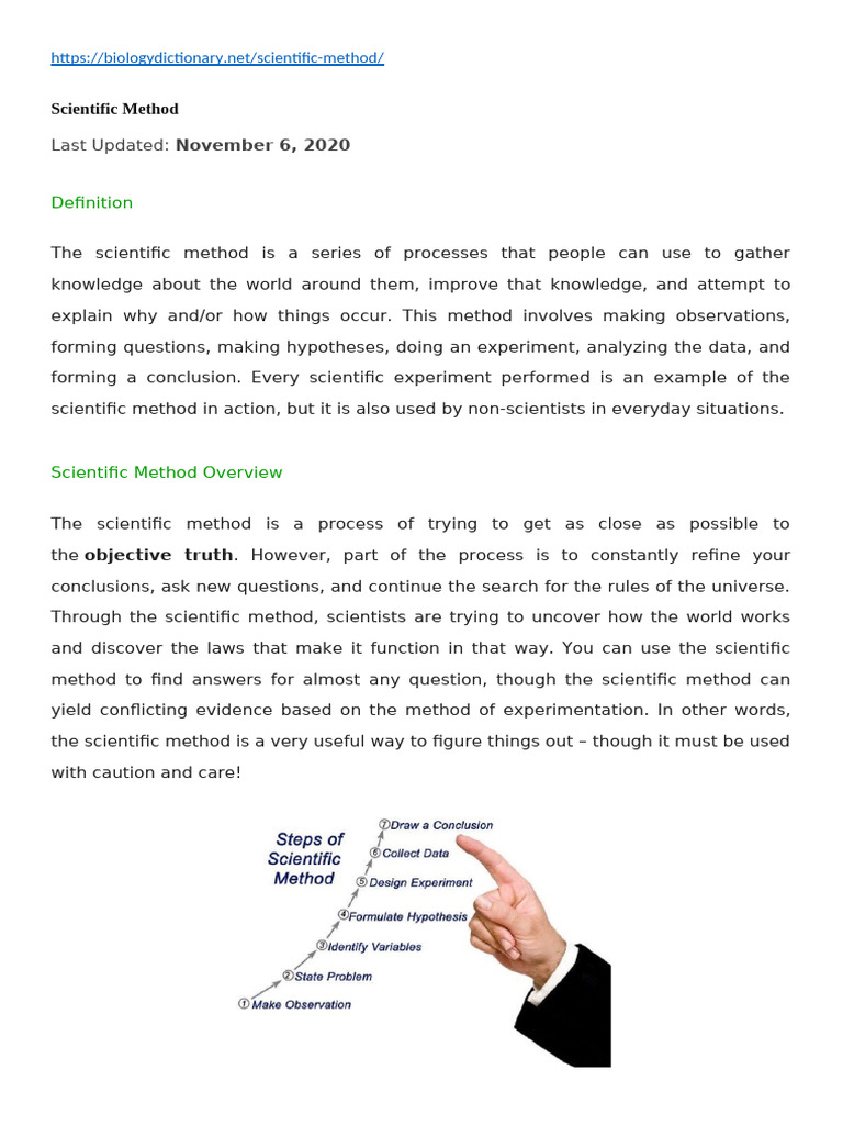 Biology - Scientific Method | PDF
