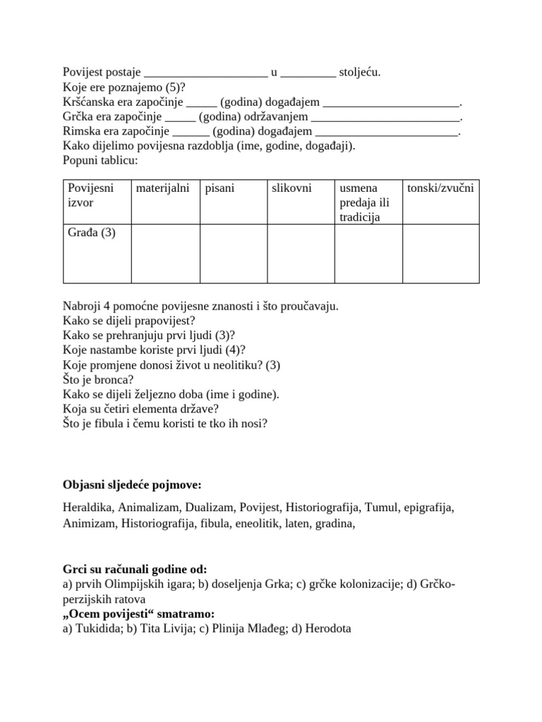 Pitanja Za Ispit Prapovijest | PDF