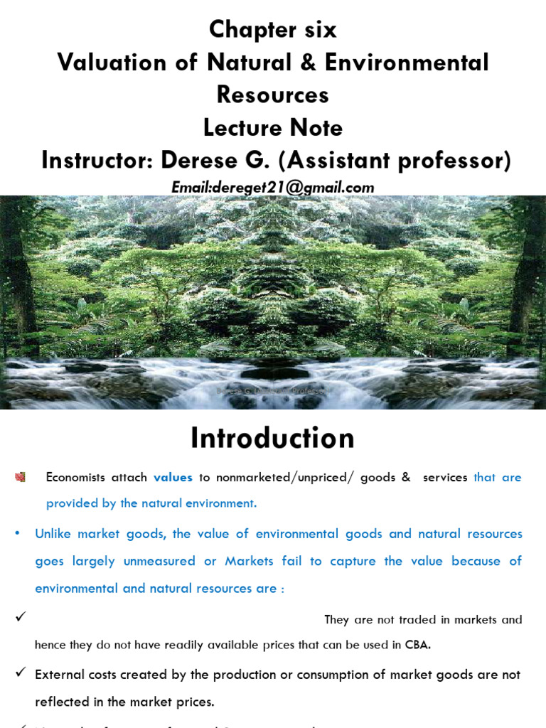 Valuation of Natural Resources Explained | PDF | Demand | Cost–Benefit ...