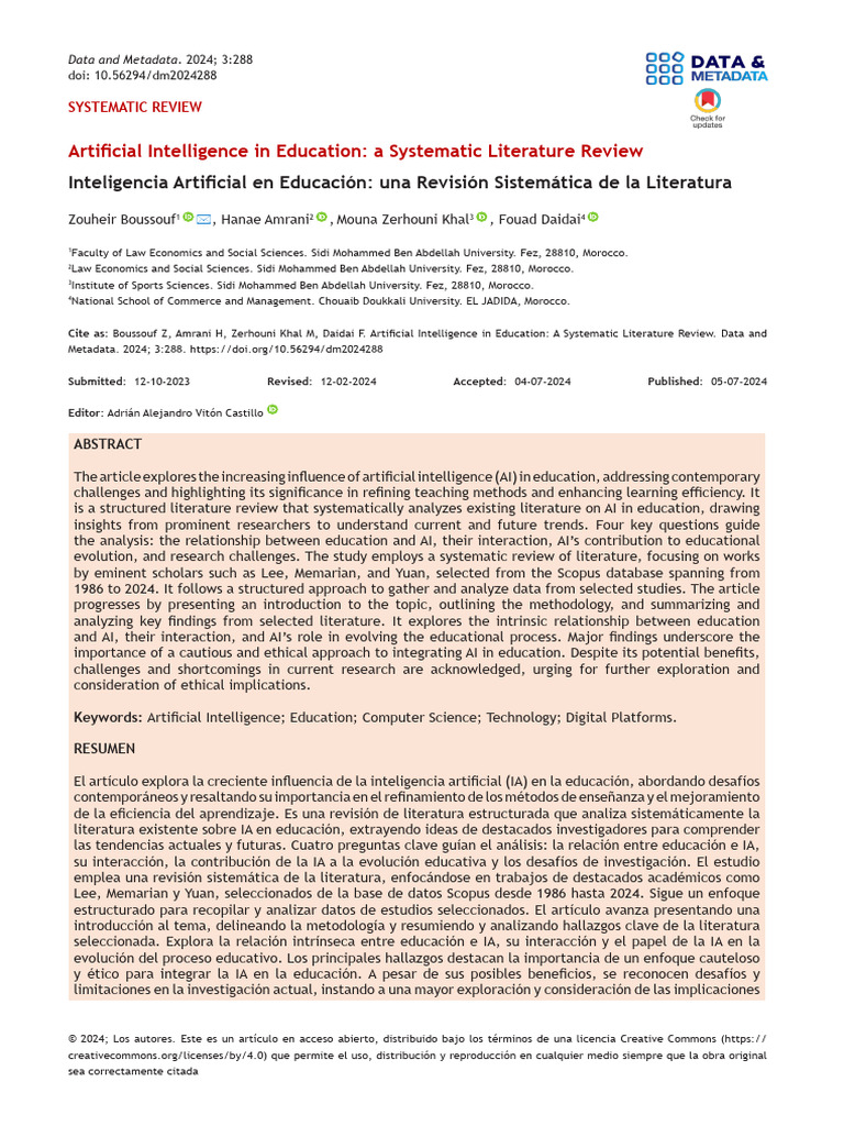 Artificial Intelligence in Education A Systematic | PDF