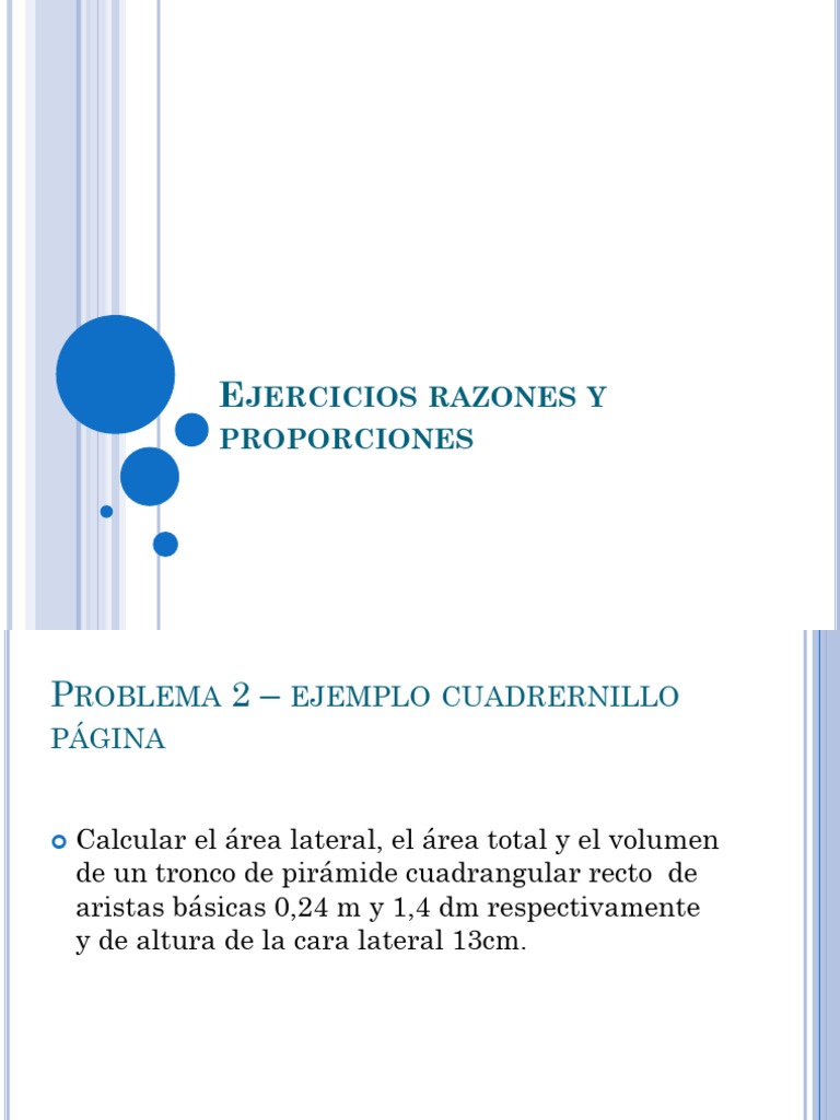 Ejercicios Razones y Proporciones para Repasar | PDF