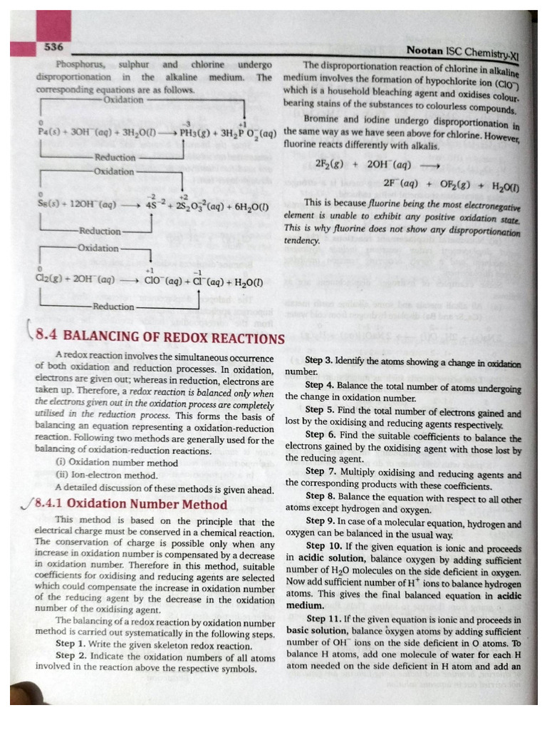 Balancing Redox reactions ( oxidation number method ) | PDF