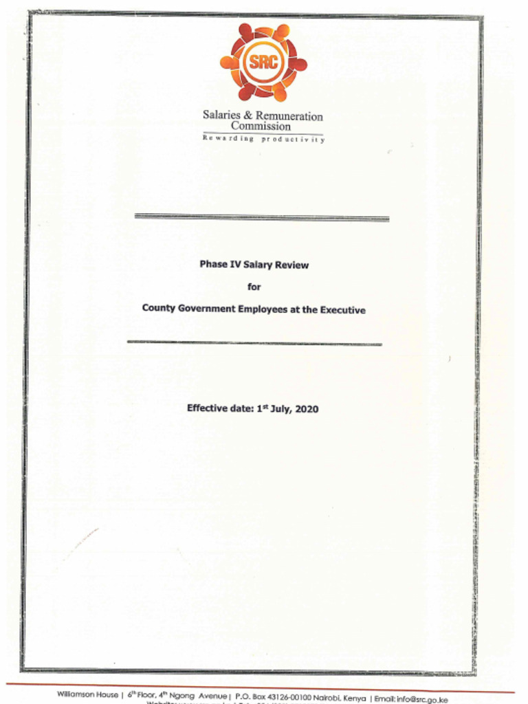 Phase IV Salary Review For County Government Employees at The Executive ...