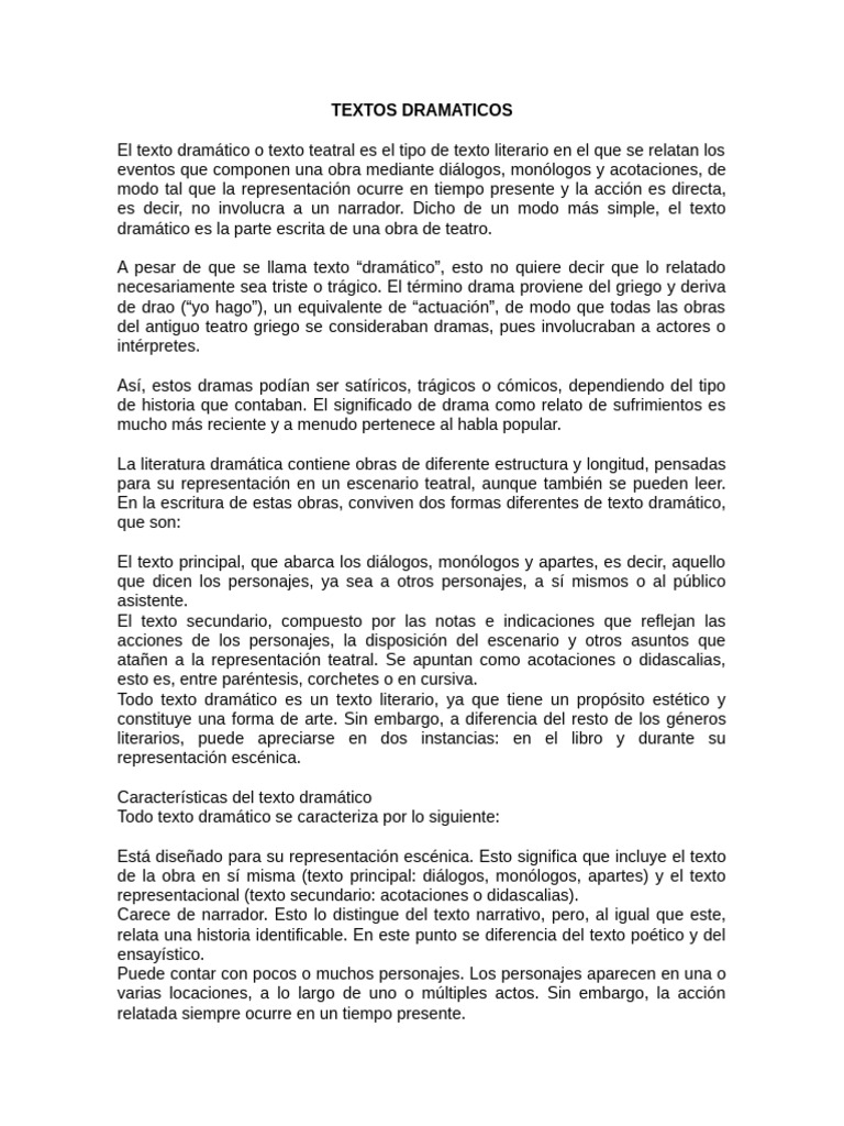 Textos Dramaticos | PDF