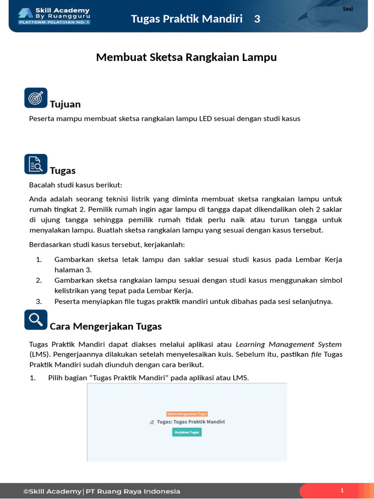TPM 3 Membuat Sketsa Rangkaian Lampu-Asep Hikayat Kustiwan | PDF
