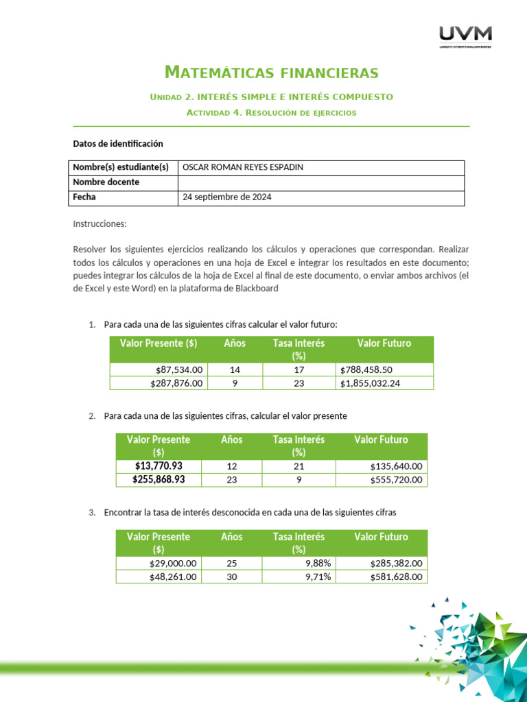 U2_Resolucion_ejercicios_A4 | PDF