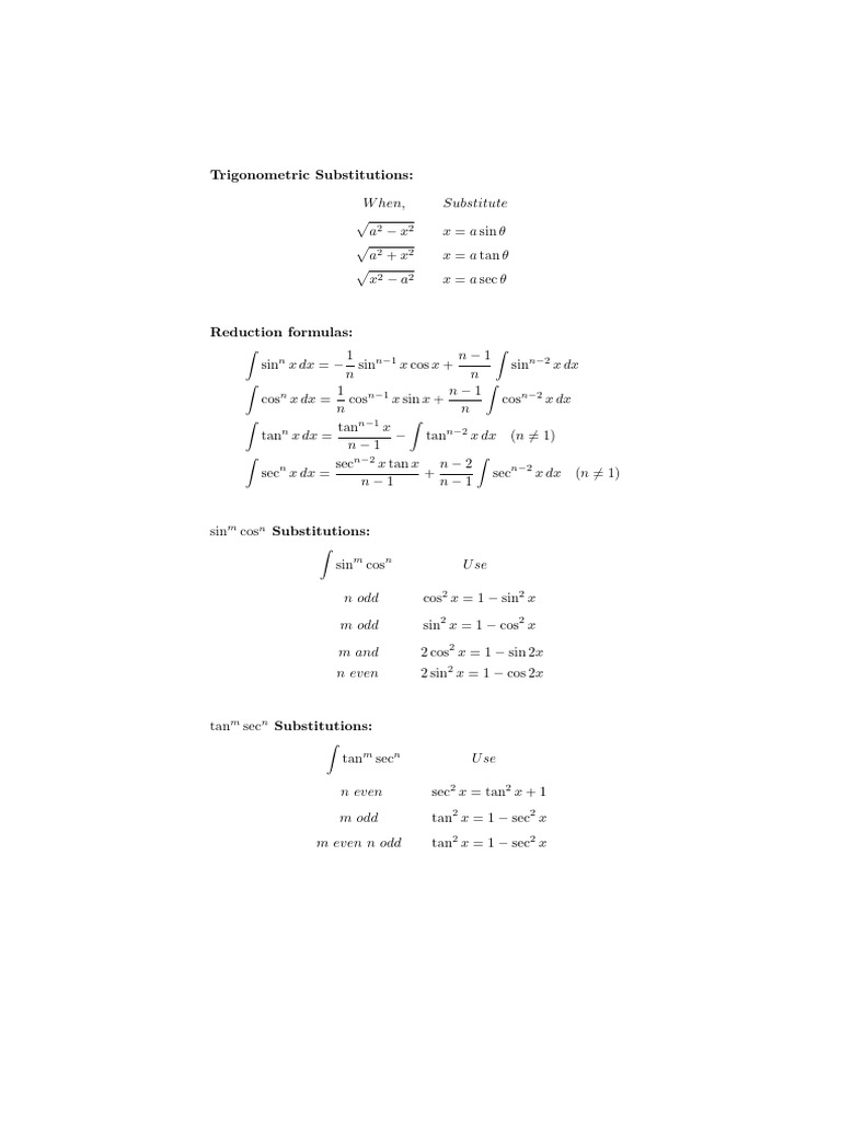 Calculus Formulas | PDF
