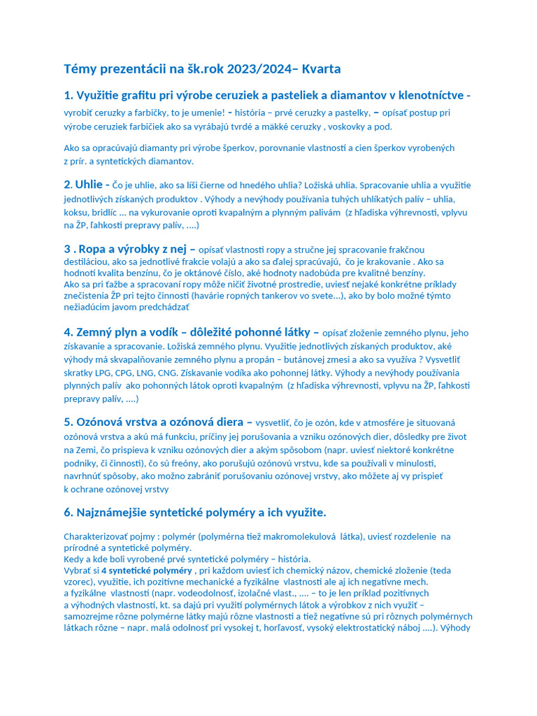 Témy - Prezentácii - Na - Kvarta | PDF