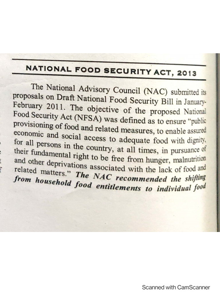 National Food Security Act 2013 | PDF