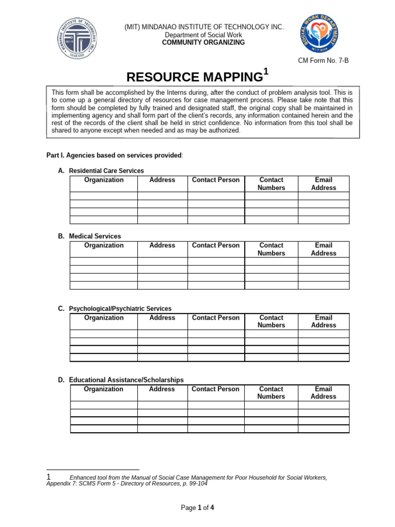 CM Form 7-B - Resource Mapping | PDF | Social Science