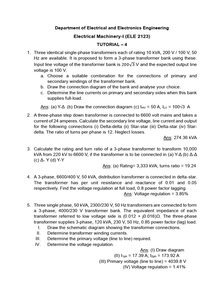 Em 1 - Tutorial 4 | PDF