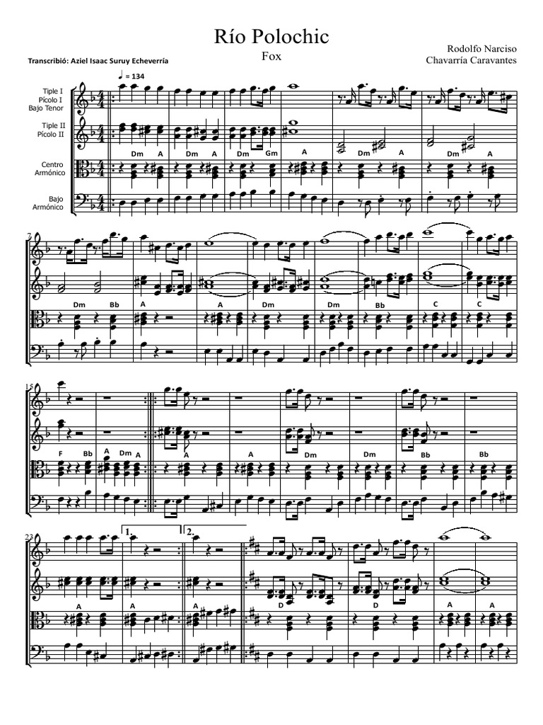 Río - Polochic Partitura Marimba | PDF