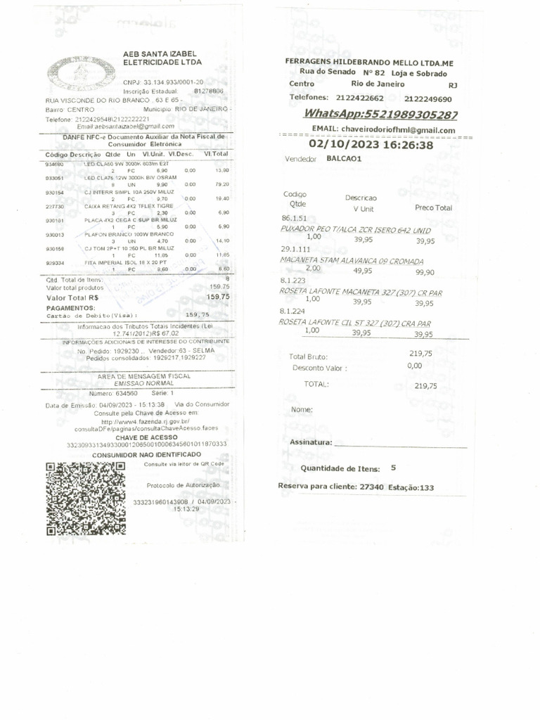 Notas Compras de Materiais | PDF