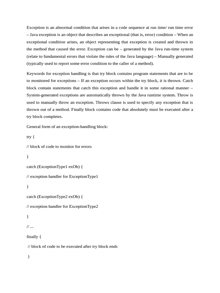 exception handling intro | PDF