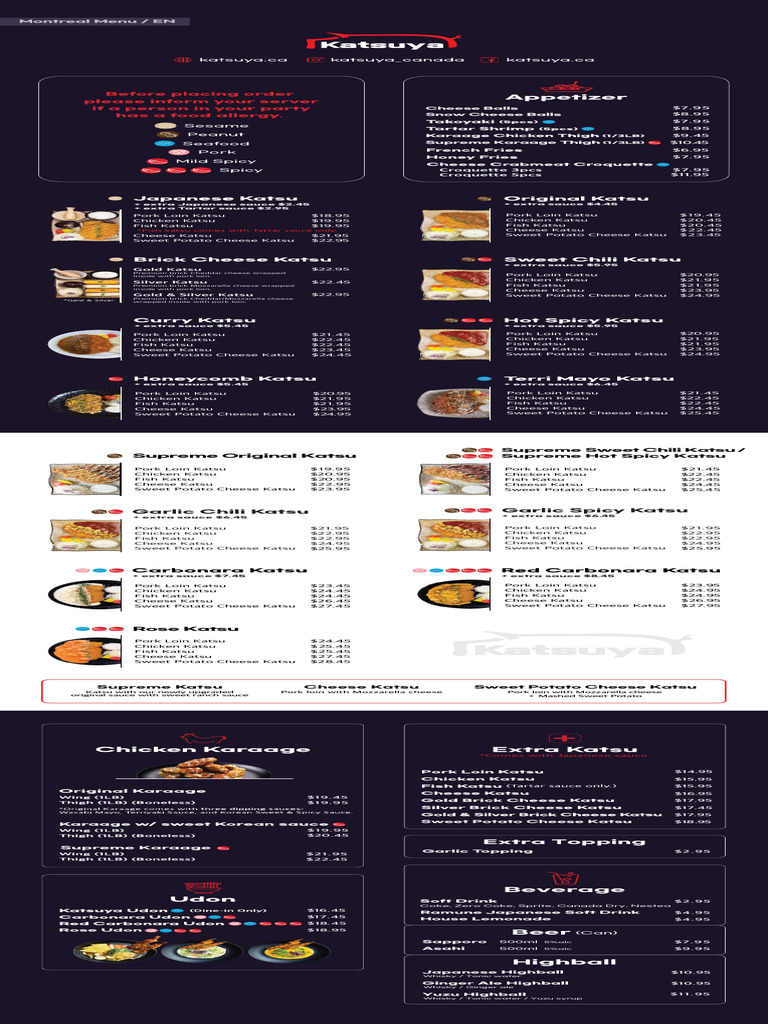 Katsuya-menu-Montreal-2024 JUL 4-EN | PDF | Sauce | Cooking