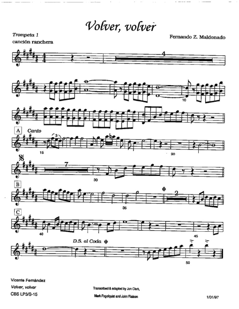 Volver - Volver (Trumpet 1) | PDF