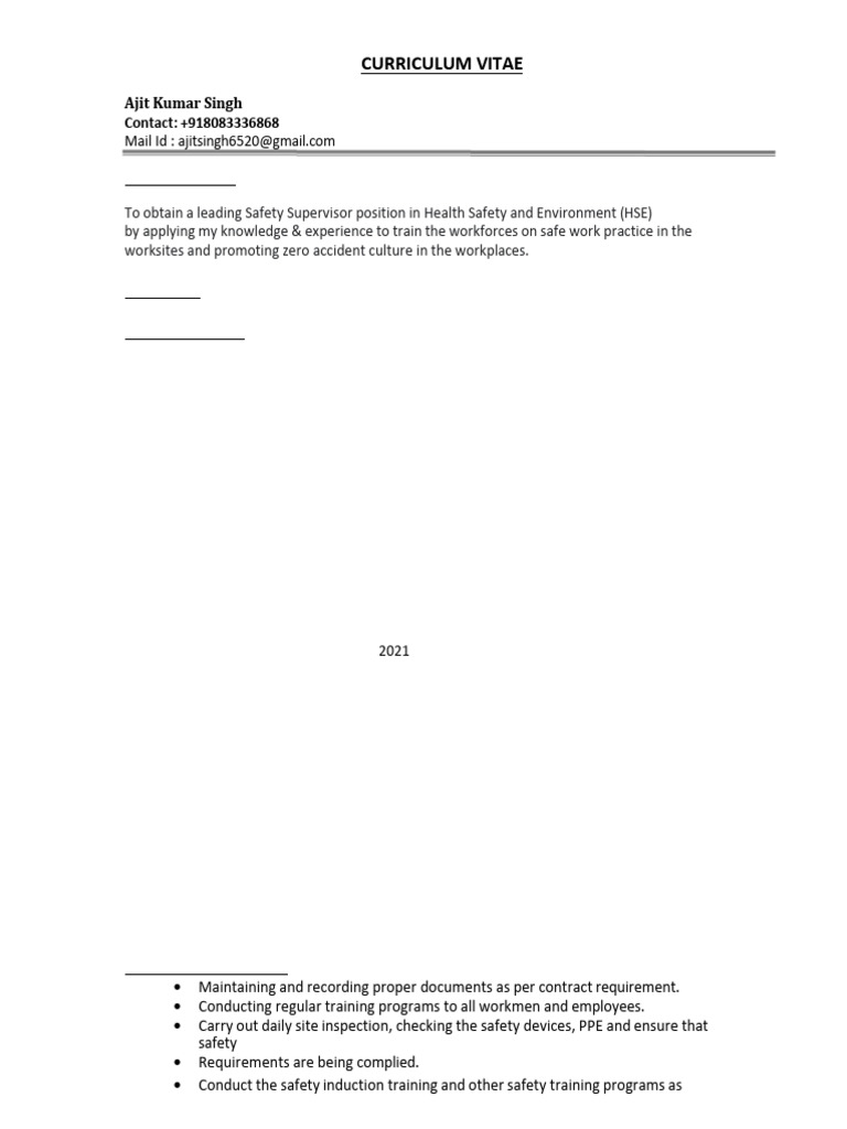 Ajit Kumar Singh CV | PDF