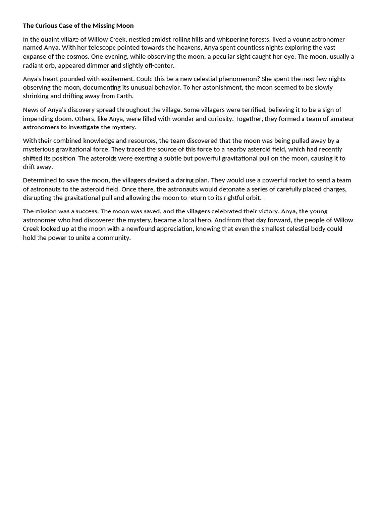 The Curious Case of the Missing Moon | PDF