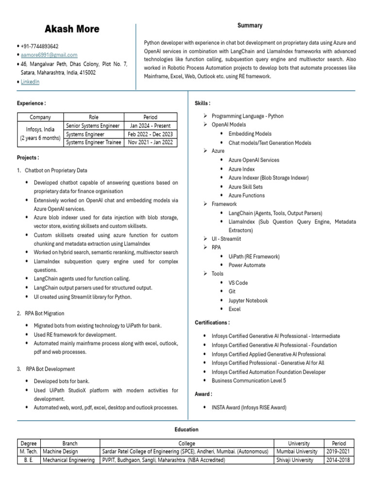 Akash More CV | PDF