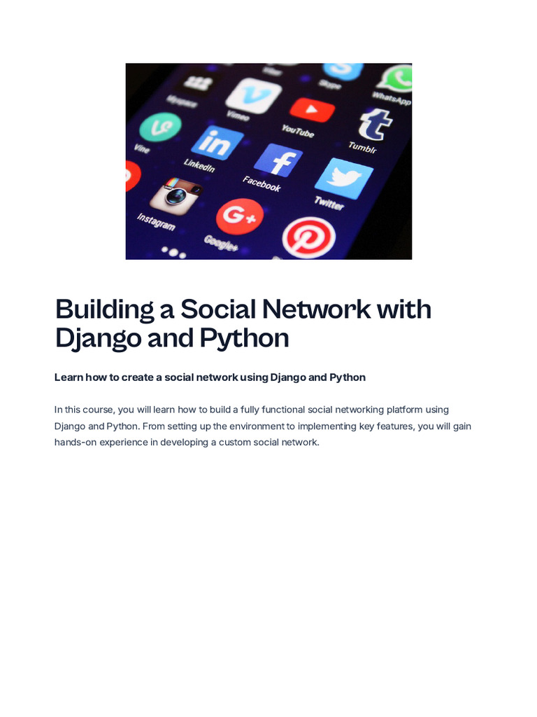 Building A Social Network With Django and Python | PDF