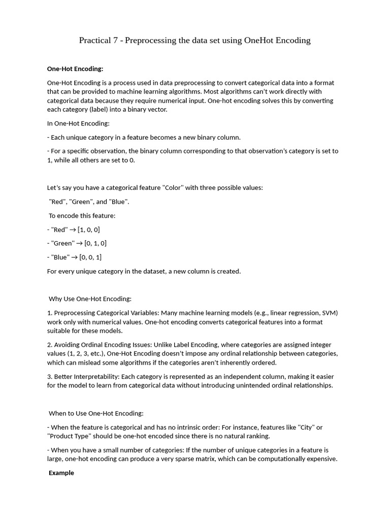 OneHot Encoding | PDF | Categorical Variable | Teaching Methods & Materials OneHot Encoding | PDF | Categorical Variable | Teaching Methods & Materials