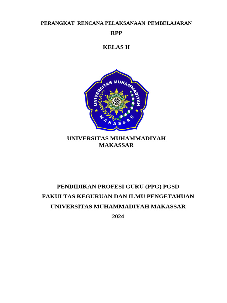 Contoh RPP PGSD PPG Kelas 2 | PDF
