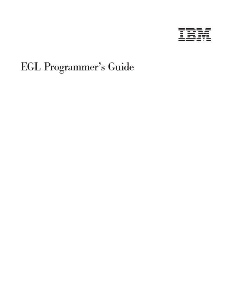 EGL Programmer Guide | PDF